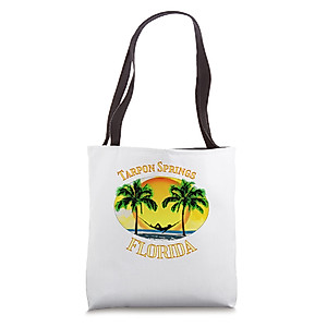 Tarpon Springs Florida Palm Trees Beach Vacation Tote Bag