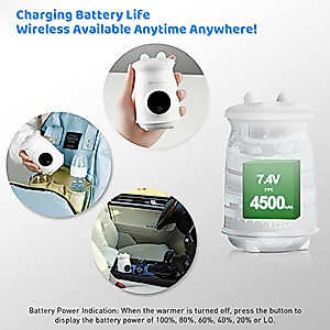 Little Bo Baby Portable Bottle Warmer, Travel Bottle Warmer for Breastmilk and Formula Bottle Warmer Digital Display Perfect Temperature Wireless BPA Free