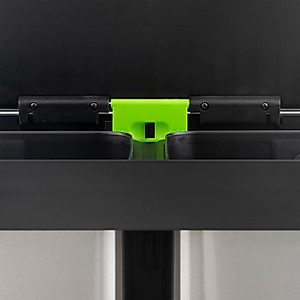 Organize It All Neu Home 60 L Dual Compartment Recycling Bin | Dimensions: 22.8" x 13.8" x 24.4" | Dual Compartment | Finger Print Proof | Removeable Liners | Grey | Kitchen Accessories