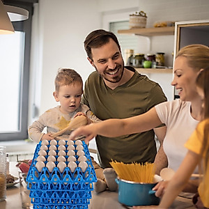 CertBuy 8 Pack Plastic Egg Trays, Blue Plastic Egg Racks, Plastic Egg Tray Egg Crates 30-Egg for Home Chicken Farmers, Stackable Egg Cartons Hold Multiple Eggs, Great for Storing and Shipping Eggs