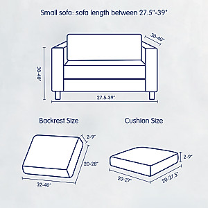 SUBRTEX 3 Pieces Stretch Sofa Slipcover Sets Couch Cover Sets Backrest Cushion Covers Furniture Protector Collection Set for Oversize Sofa Loveseat Chair Slip Covers(Small, Gray)