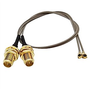 Tenmory UFL to SMA Mini PCI U.FL to RP-SMA Female Ipex Connector Pigtail Antenna Extension Cable (6 inch (2 Pcs))