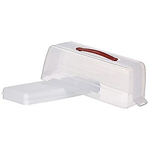 CURVER Curver-175247-Rectangular Cake Tin-Transparent/White, Multicolour