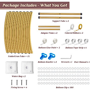 ASIZZED Round Backdrop Stand, 7.1Ft(2.16m) Gold Metal Balloon Arch Stand Kit, Large Size Circle Balloon Arch Frame for Birthday, Party, Wedding, Graduation, Baby Shower Photo Backdrop Decoration