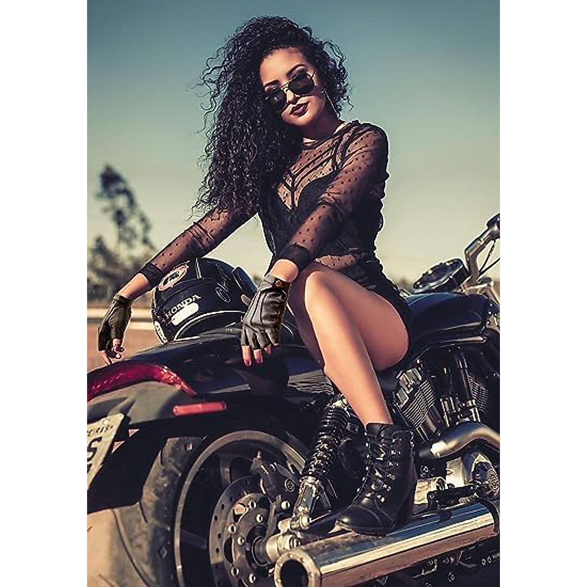 Fingerless Driving Gloves PU Faux Leather Outdoor Sport Halloween Cosplay Costume Half Finger Glove for Men Women Teens