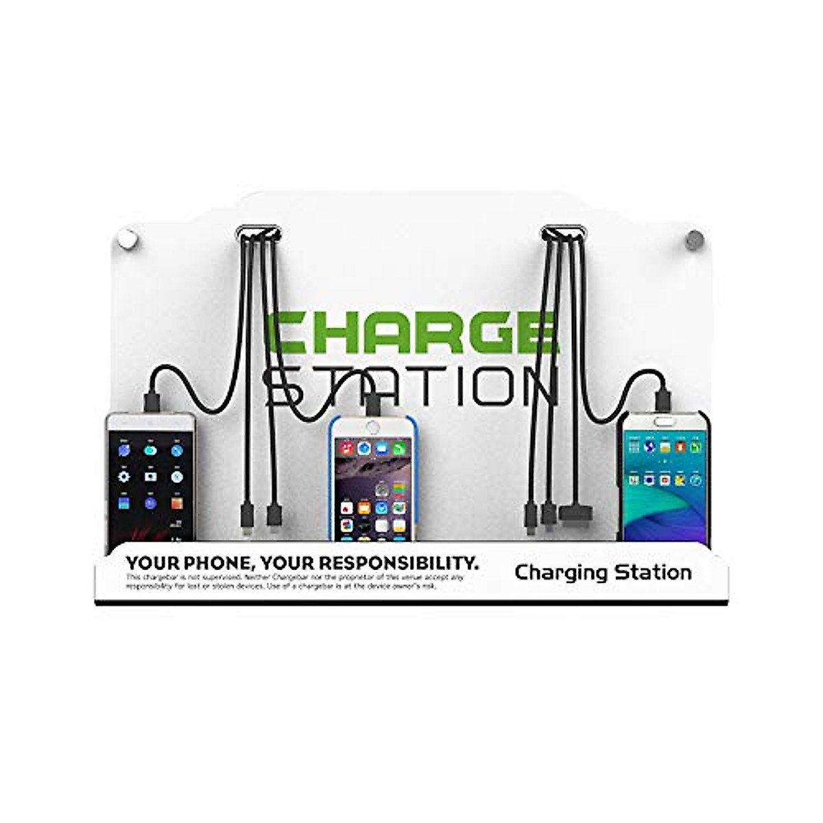 VIPATEY Wall Mounted Cell Phone Charging Station High Speed Cables with 8 Ports Applicable Airport Hospitals Banks Hotel Shopping Malls and Public Places