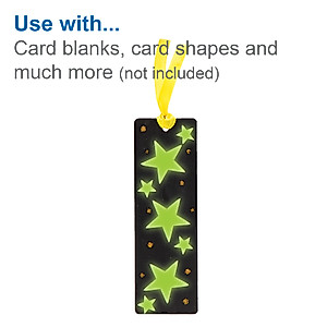 Baker Ross Glow in The Dark Star Foam Stickers - Pack of 195, Kids Stickers, Ideal for Children's Arts and Crafts Projects, Great for Card Making and Scrapbooking (FE692)