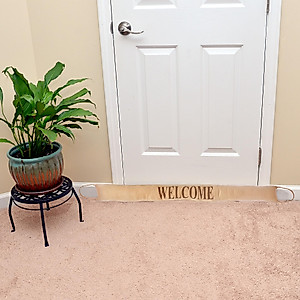 Roe & Moe Welcome Draft Stopper, Door Bottom Hot/Cold Air Blocker Noise Reducer Insulation Sound Proof Weather Strip Seal, 38 x 4 inches, with 2 Loops - Ideal for 36 inch Door