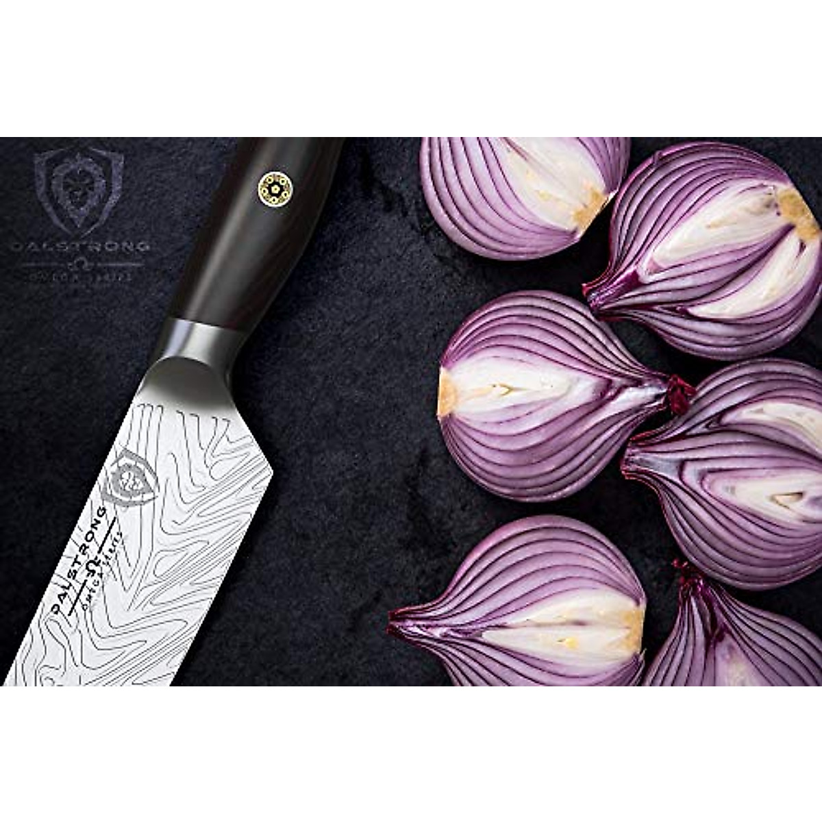 Dalstrong Santoku Knife - 7 inch - Omega Series - BD1N-V Hyper Steel Kitchen Knife - G10 Woven Fiberglass Handle - Razor Sharp Knife - Leather Sheath Included