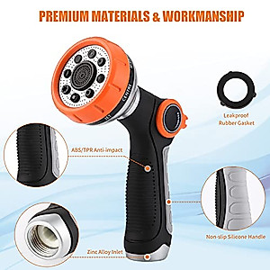Hose Nozzle Hose Sprayer Hose Spray Nozzle Thumb Control Garden Hose Nozzle Heavy Duty with 8 Patterns Water Hose Nozzle Sprayer Hose Nozzles in Lawn and Garden for Cleaning, Watering, Washing