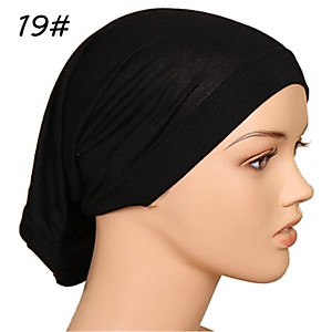 TanQiang 6 Pcs Women Under Scarf Hat Cap Bone Bonnet Hijab Islamic Neck Cover Muslim Under Scarf Hijab Cap, 7, Medium