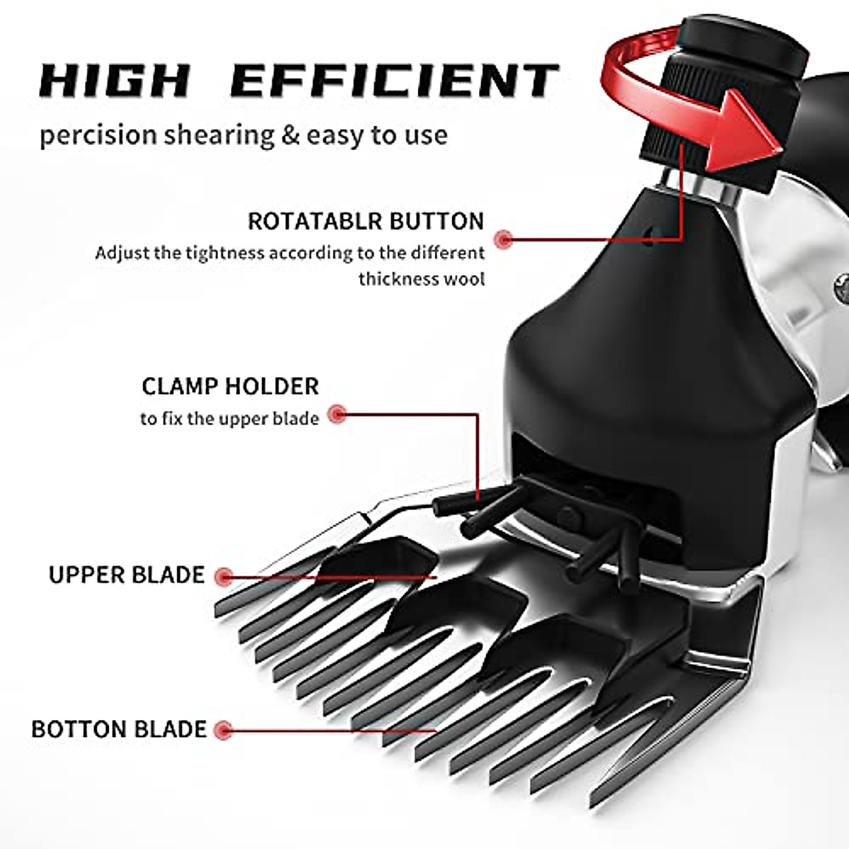 Dragro 2023 Upgraded Sheep Shears 500W, Professional Electric Sheep Clippers, Farm Livestock Grooming Kit, 6 Speed Heavy Duty Electric Shears for Thick Coat Animals