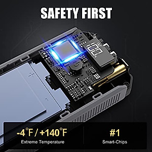 3000A Peak Jump Starter Battery Pack for Up to 10L Gas and 8L Diesel Engines, 12V Portable Car Battery Jump Starter Box with 400 Lumens LED Light