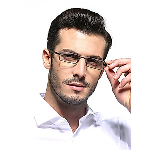 COVESATO 2 Pack Half Frame Reading Glasses for Men and Women Lightweight Computer Readers with Portable Case 3.00