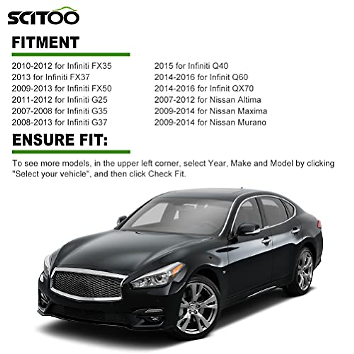 SCITOO 1pc Keyless Entry Remote Key Fob SHELL CASE Replacement for Infiniti G25 G37 Q40 FX35 for Nissan Altima Maxima Murano FCC KR55WK48903 KR55WK49622 4 Buttons Uncut Car Key