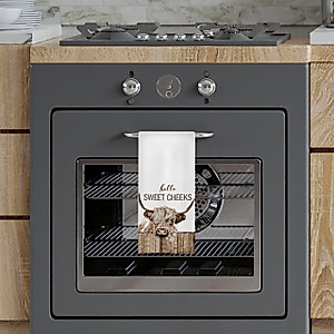 GCFET Highland Cow Bathroom Towels - Farmhouse Cow Decorative Hand Towels for Bathroom 16x24, Funny Bathroom Hand Towels, Funny Hand Towels for Bathroom