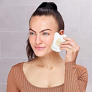ILLUMINA BEAUTY Gua Sha Facial Tool, Unique 4-Edge Guasha Tool For Face, Jade Gua Sha Stone, Lymphatic Drainage Face Sculpting Tool