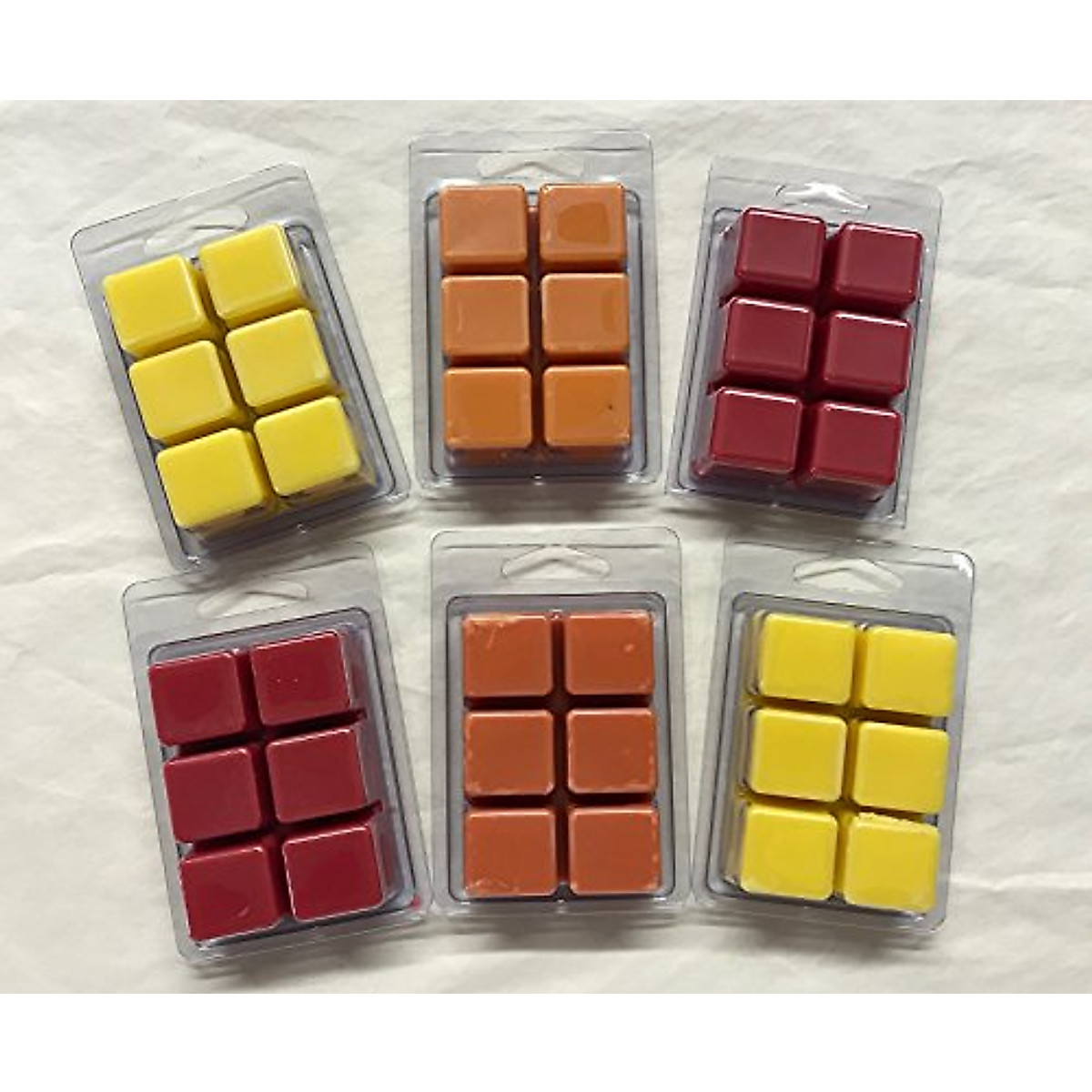 6 Pack Soy Blend Wickless Candle Wax Bar Tart Melts - Fruity Pack - Includes one 6 Cube Package of Each of Fruity Loops, Lemon Pucker, Mango Papaya, Pomegranate, Pineapple, and Apple Orchard