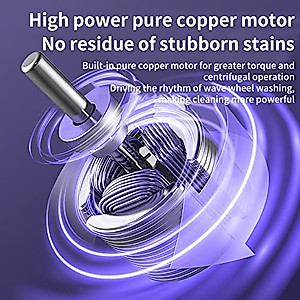 Portable Washing Machine, 8L High Capacity Mini Washer with 3 Modes Deep Cleaning Half Automatic Washt, Foldable Washing Machine with Soft Spin Dry for Socks, Baby Clothes, Towels, Delicate Items (Purple)