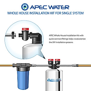 APEC Water Systems WH-SINGLEKIT Single Tank Installation Kit for Whole House System or Water Softener Conditioner, Stainless Steel