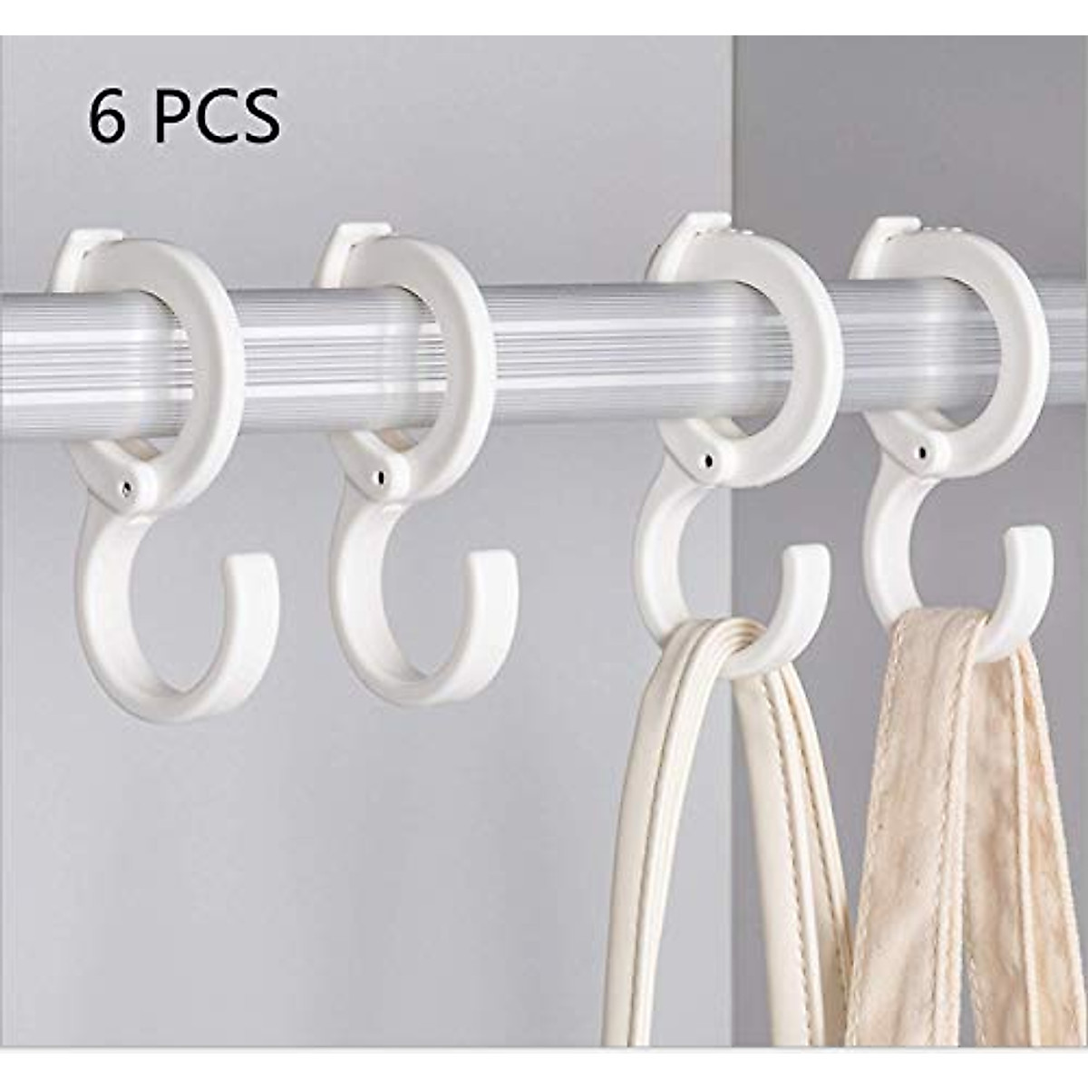 White Hanging Hooks, Multi-Purpose Hanging Hooks Hangers,Table Edge Hook,Hook Clip,Hanging Clips Hook,Windproof Hook, for Home, Office, Workshop, Exhibition(6 PCS, White)