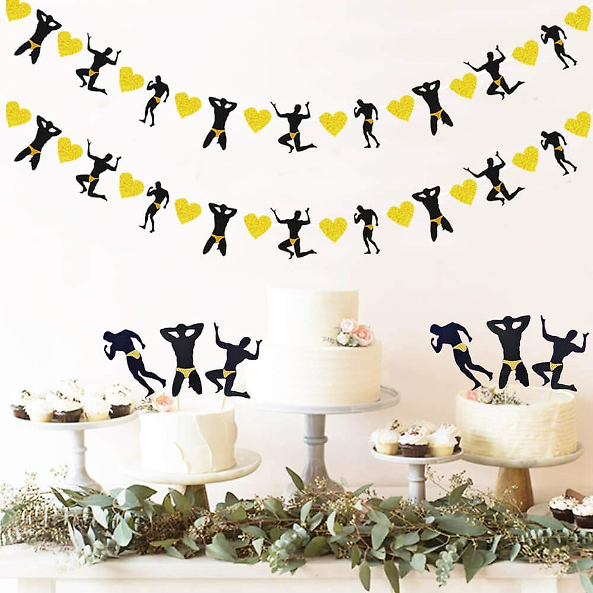 Male Dancers Strippers Banner, Bachelorette Party Garland,Naughty Dirty, Hen Party Supplies, Wedding, Engagement and Bridal Shower Party Decorations