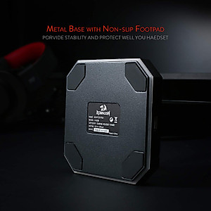 Redragon HA300 Scepter Pro Headset Stand, RGB Backlit Gaming Headphone Stand with Aluminum Supporting Bar, Non-Slip Solid Rubber Base and 4X USB 2.0 Ports for All Headphones