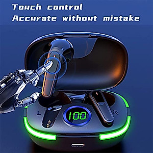 SMLLDFC Bluetooth 5.1 Digital Display Noise Reduction Bluetooth Earbuds - in-Ear Built-in Mic Light-Weight Stereo Hi-Fi Headset Gifts with Charging Case Gifts for Office Outdoor Sport