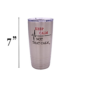 Rogue River Tactical Funny Keep Calm Not That Calm 20 Ounce Large Travel Tumbler Mug Cup w/Lid Vacuum Insulated Nurse Doctor Pharmacist Gift