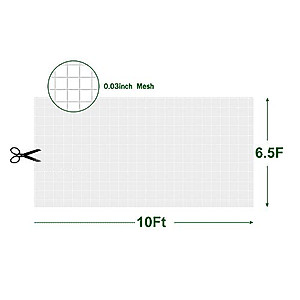 Agfabric Garden Netting Insect Pest Barrier Bird Netting for Garden Protection,Row Cover Mesh Netting for Vegetables Fruit Trees and Plants,6.5'x10',White