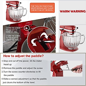 Glass Mixer Bowl for Kitchenaid 4.5-5QT Tilt-Head Stand Mixer, 5 Quart Glass Bowl with Measurement Markings, Glass Mixing Bowl with Kitchenaid Artisan Mixer, Refrigerator & Dishwasher Safe by InnoMoon