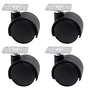 SWZHAI 2 inch Caster Wheels, Nylon Plastic Furniture Casters Swivel Plate Casters Set of 4, Heavy Duty Replacement Cart Casters Furniture Wheels for Tables, Workbenches, Kitchen Shelf