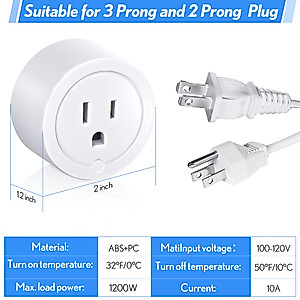 Feekoon Cold Weather Thermostatically Controlled Outlet On at 32-Degrees to 50-Degrees for Pond De-icers, Farm, RV (2)