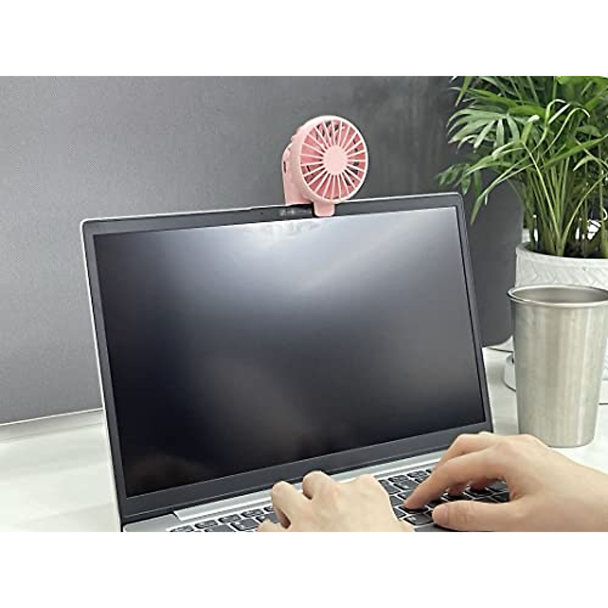 EROSHEBO Mini Clip Fan, 3 in 1 Rechargeable Portable Fan, Handheld Clip Fan for Phone, Laptop