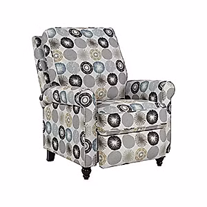 Domesis Chester - Fabric Hill -ush Back Recliner Chair, Taupe Multi-Starburst
