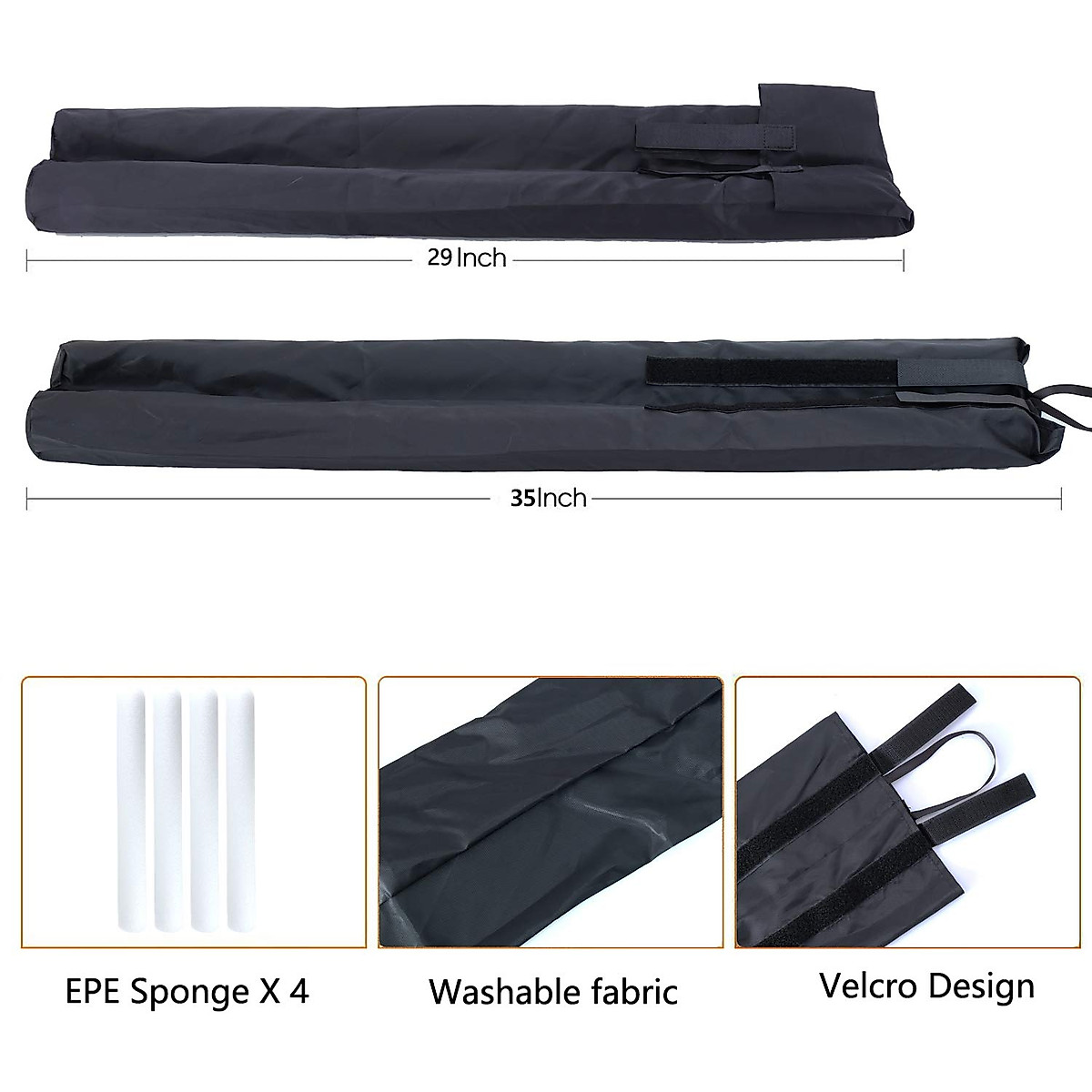 Under Door Draft Stopper Black 29"-35" Noise Window Breeze Dust Air Blocker Adjustable Door Sweeps