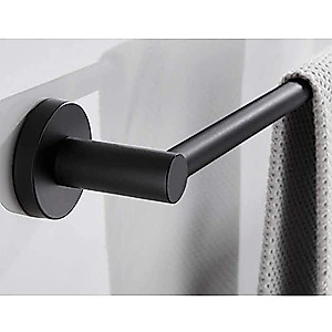SIGRALYJ Bathroom Towel Holder,Towel Rack, Exquisite Workmanshipng Beacapacity Kitchen Single Bar Stainless Steel Rack Bathroom Towel Bar Bath Towel Holder/Black/60Cm