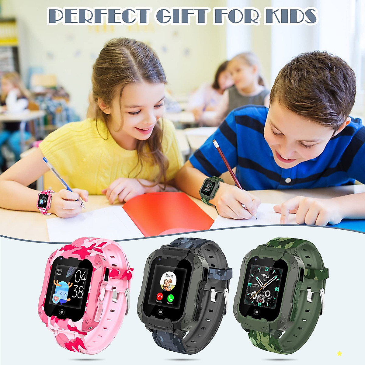 cjc Kids Smart Watch, 4G Kid Smartwatch with GPS Tracker and Calling, SOS Kids Cell Phone Watch, 3-15 Years Boys Girls