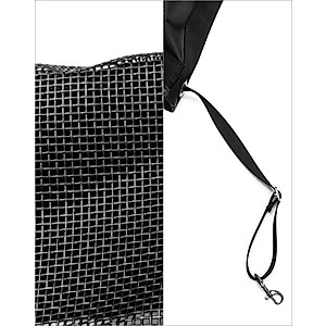 QWORK Corner Hay Feeder Bags, 2 Pack Large Capacity Hay Bag for Horse, Reduces Waste, with Mesh Bottom and Snap Closure, for Horse Trailer Stalls, Black