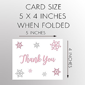 The Invite Lady Thank You Snow Much Cards Snowflake Baby Shower Notes Winter Wonderland Girls With Envelopes (24 count)