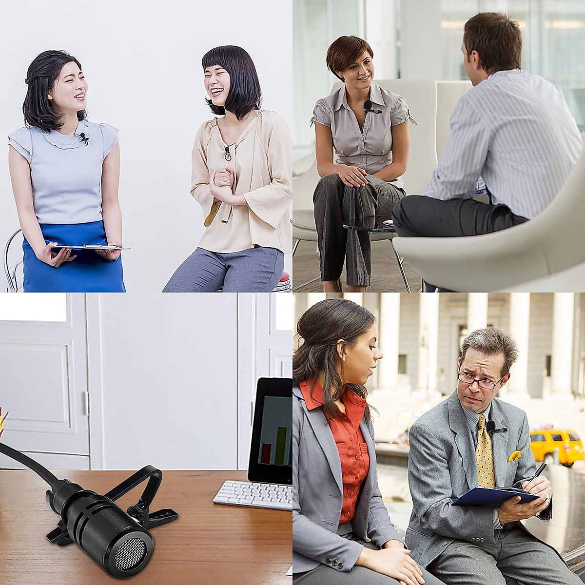 Lapel Microphone Clip on Shirt - Wireless Metal Tie Clips and Mic Plastic Wire Clips for Recording Video