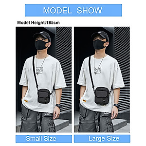 Black Small Side Shoulder Bag Crossbody Bag For Men Women Mini Messenger Bag Satchel Travel Purse Passport Holder Bag, Cell Phone Purse Neck Pouch Wallet- Unisex