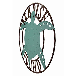 Zeckos Paradise Found Sea Turtle Metal Wall Hanging