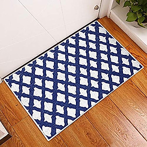 SUSSEXHOME Floral Collection 2 x 3 Foot Heavy Duty Low Pile Rug Runner - Ultra-Thin Non Slip Area Rug - Washable Cotton Indoor Rug for Front Door Foyer Rug for Entryway