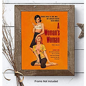 Vintage Lesbian Romance Fiction Book Wall Art - LGBTQ Accessories Poster Print - Lesbian Gifts for Girlfriend, Women, Queer, Gay, Bi - Home Decor, Room Decoration for Living Room, Bedroom, Office