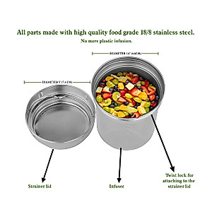 AVODAH 20 oz Tea Cup with Tea Infuser and Lid. Tea Infuser Mug with Tea Strainer, Two Lids & Straw. Coffee Travel Mug with Tea Accessories for Cold Brew (Black)