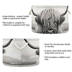 xigua Cotton Rope Basket Highland Cow Baby Laundry Basket Blanket Kids Toy Storage Basket Glove Box
