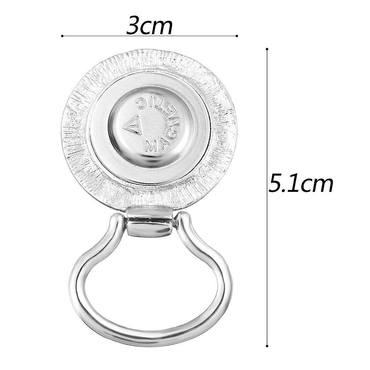 MJartoria Interchangeable Snap Buttons Centerpiece Rhinestone Eye Glass Holding Brooch (Silver Color)