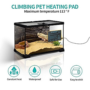 GOLOPET Reptile Heating Pad- 6X8 Inch 8W Heating Pad for Reptile Tank(10-20gal),Warmer Reptile Heat Mat for Hermit Crab, Turtles, Lizards, Frogs, and Other Reptiles