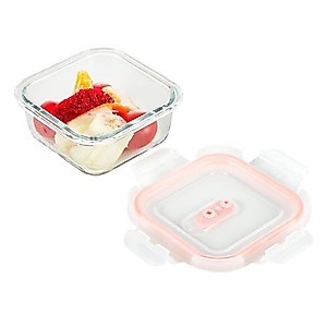 DASAAN 24-Piece Glass Food Storage Containers Set with Airtight lid, Glass Meal Prep Containers, Easy Stack Containers, Durable Glass Container-From Fridge directly to Oven and Dishwasher Safe (Pink)